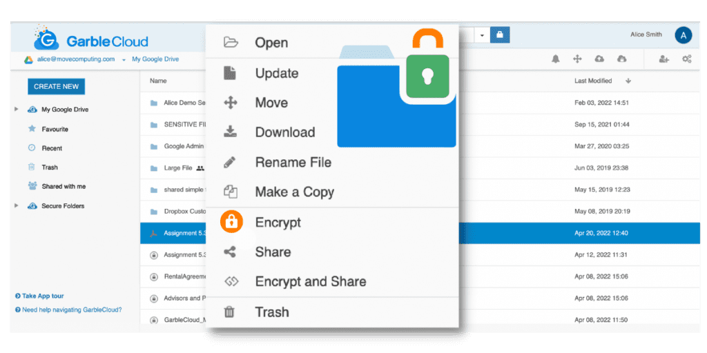Google Drive Files and Documents Encryption - GarbleCloud